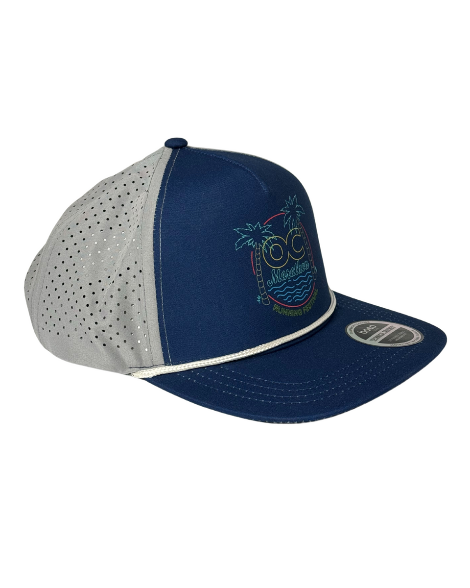 OCM Navy Blue/White Trucker Rope Hat – OC Marathon Gear